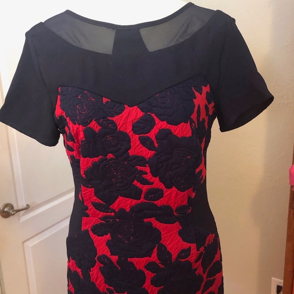 Maeve | Dresses | Anthropologie Maeve Roses Sheer Sheath Dress Work To ...